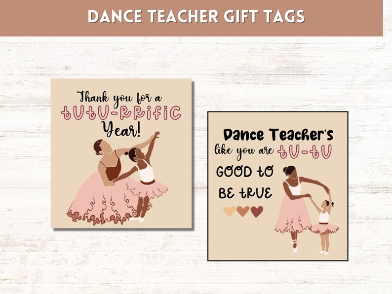Dance Teacher Appreciation Tags Ballet Teacher Appreciation - Etsy