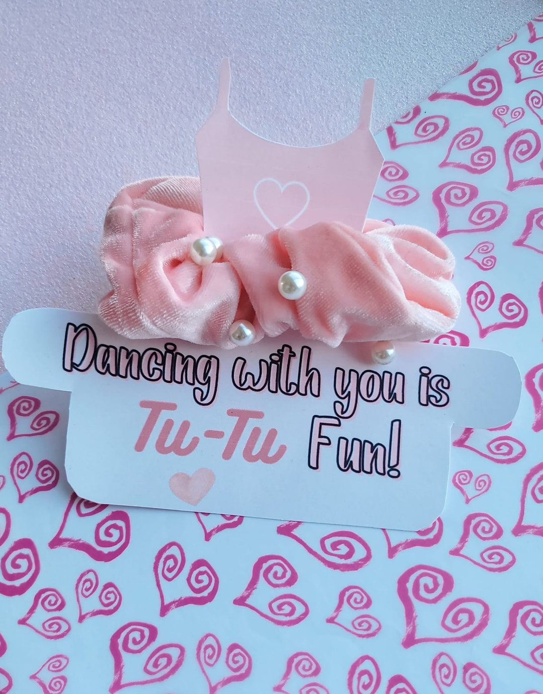 Ballet Printable, Scrunchie Ballet Valentines Card, Tutu Scrunchie ...