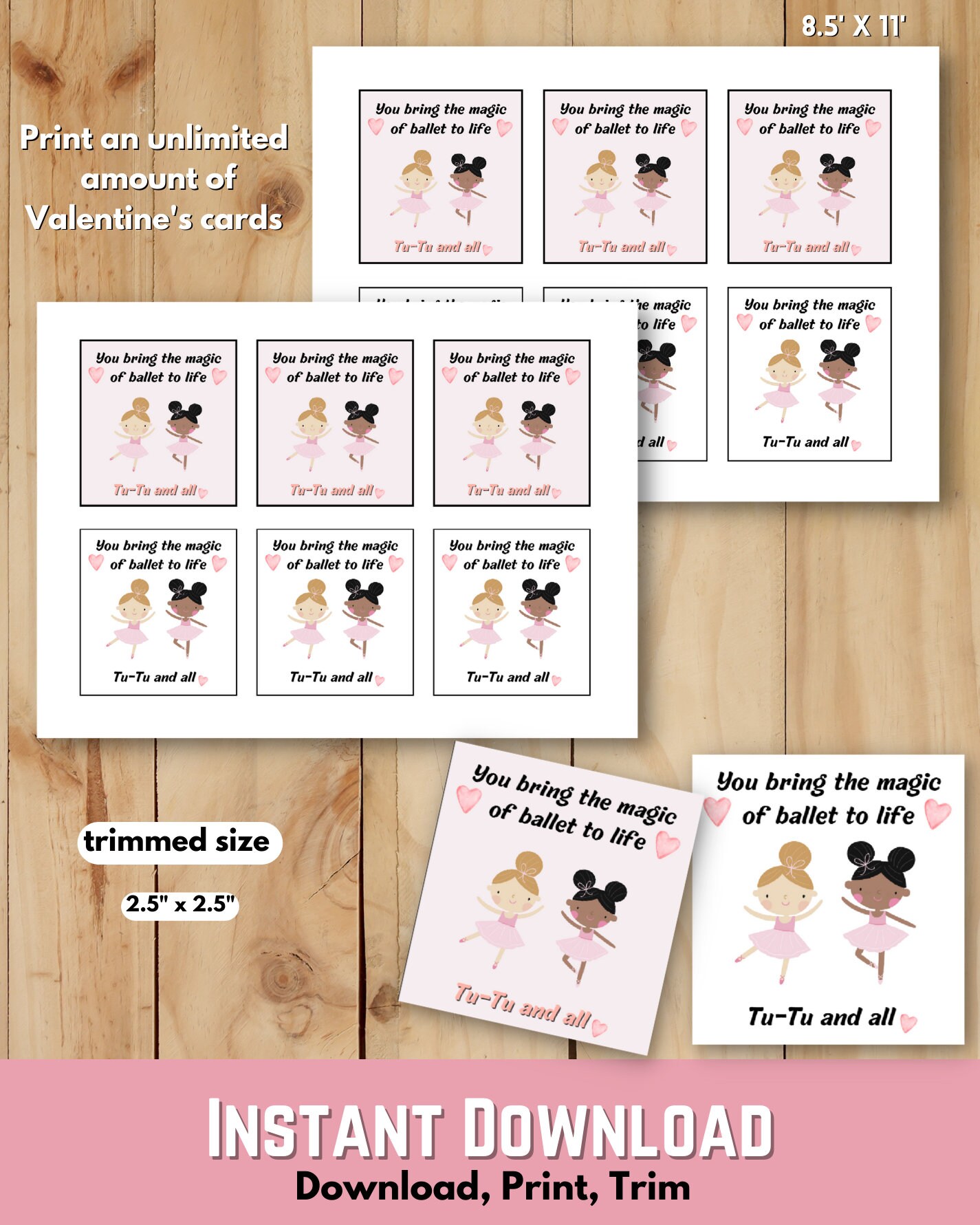 Ballet Teacher Tags, Ballerina Valentine, Dance Class Gift Tags, Dance ...