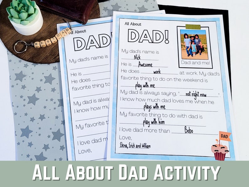 All About Dad Kids Activity for Father's Day Gift Printable Dad ...