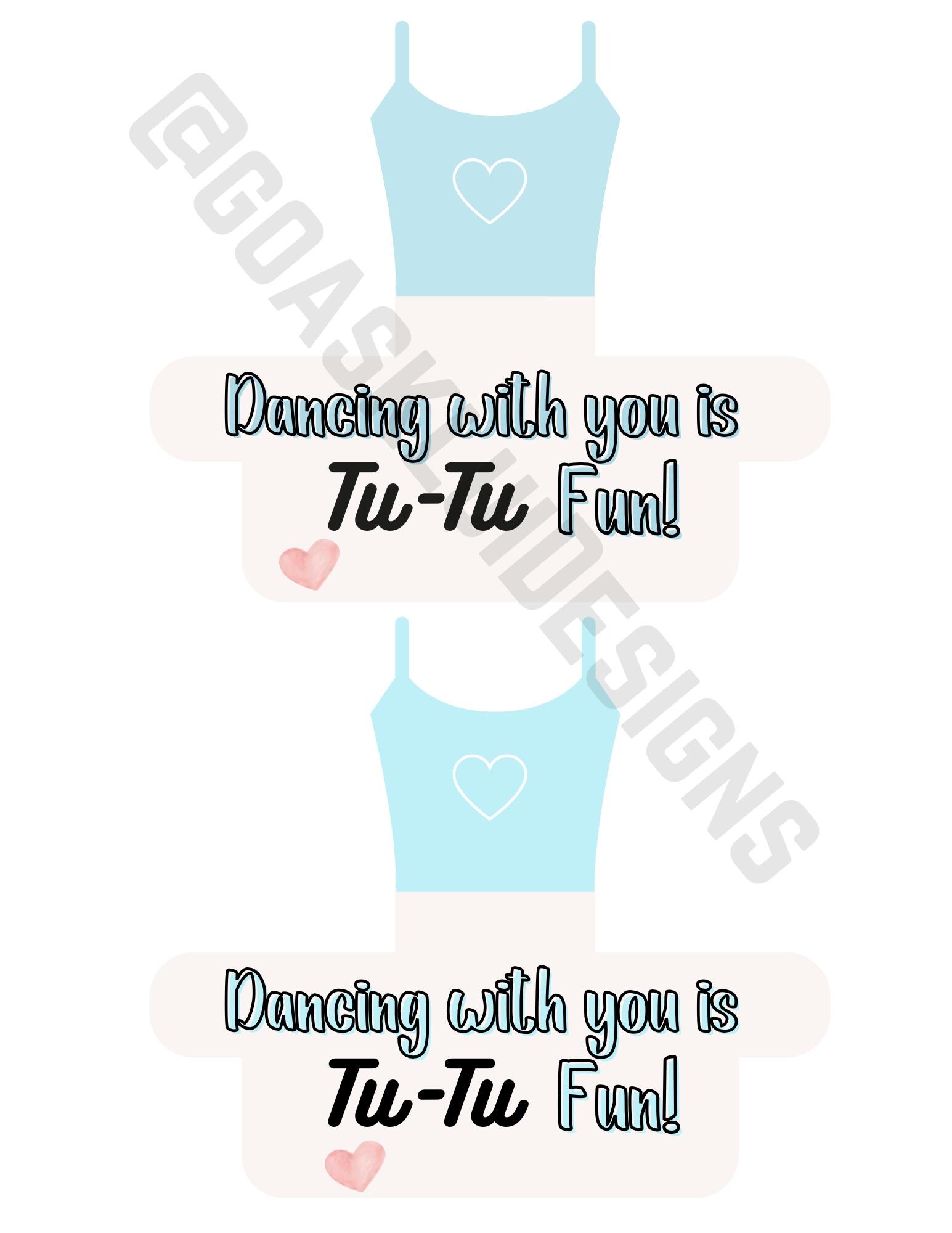 Ballet Printable, Scrunchie Ballet Valentines Card, Tutu Scrunchie ...