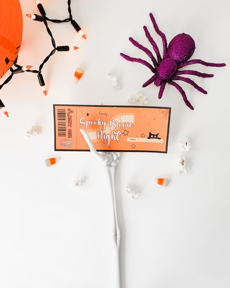 Spooky Movie Night Printable Tickets Halloween Movie Tickets - Etsy
