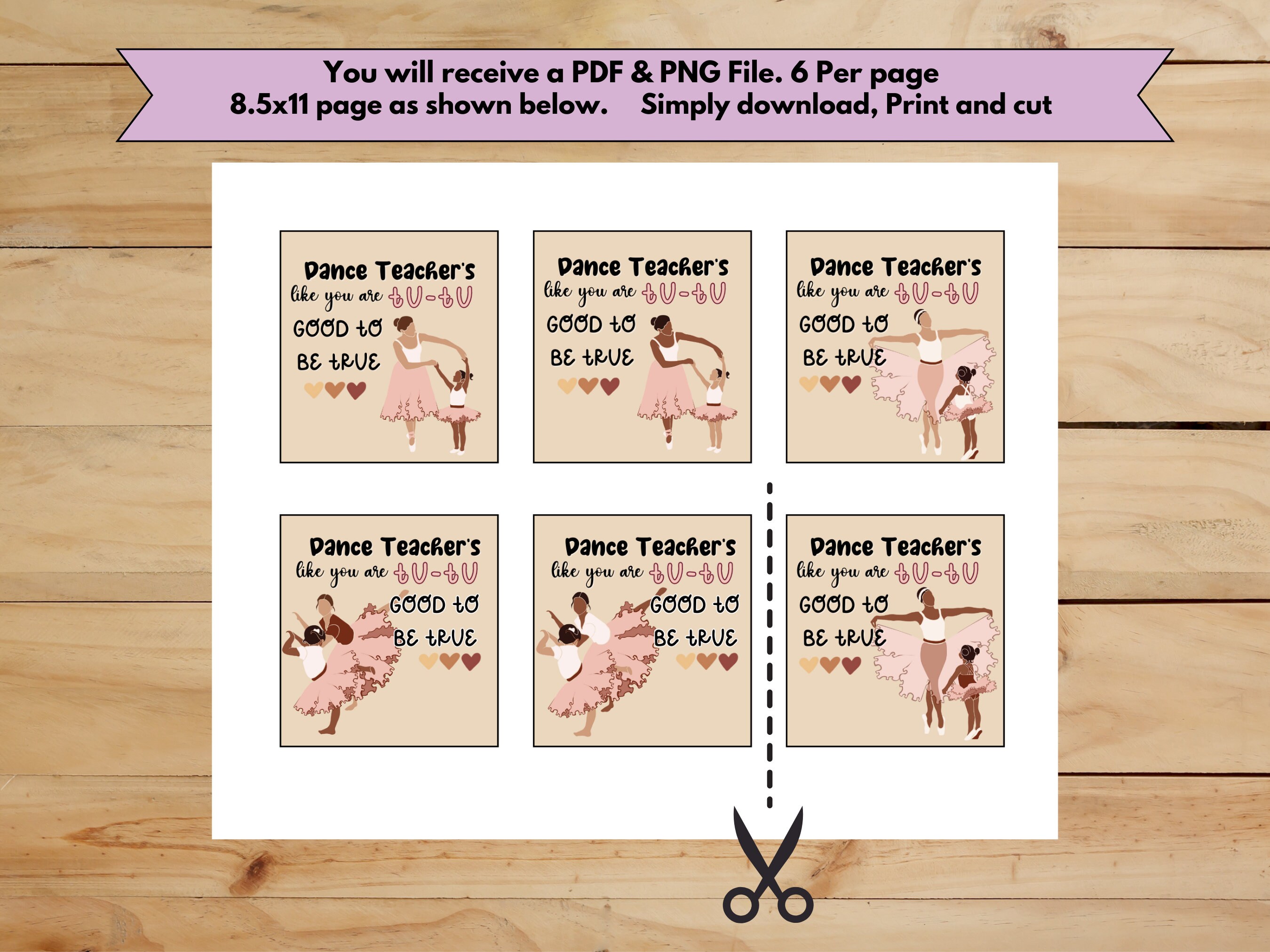 Dance Teacher Appreciation Tags, Ballet Teacher Appreciation Tags ...