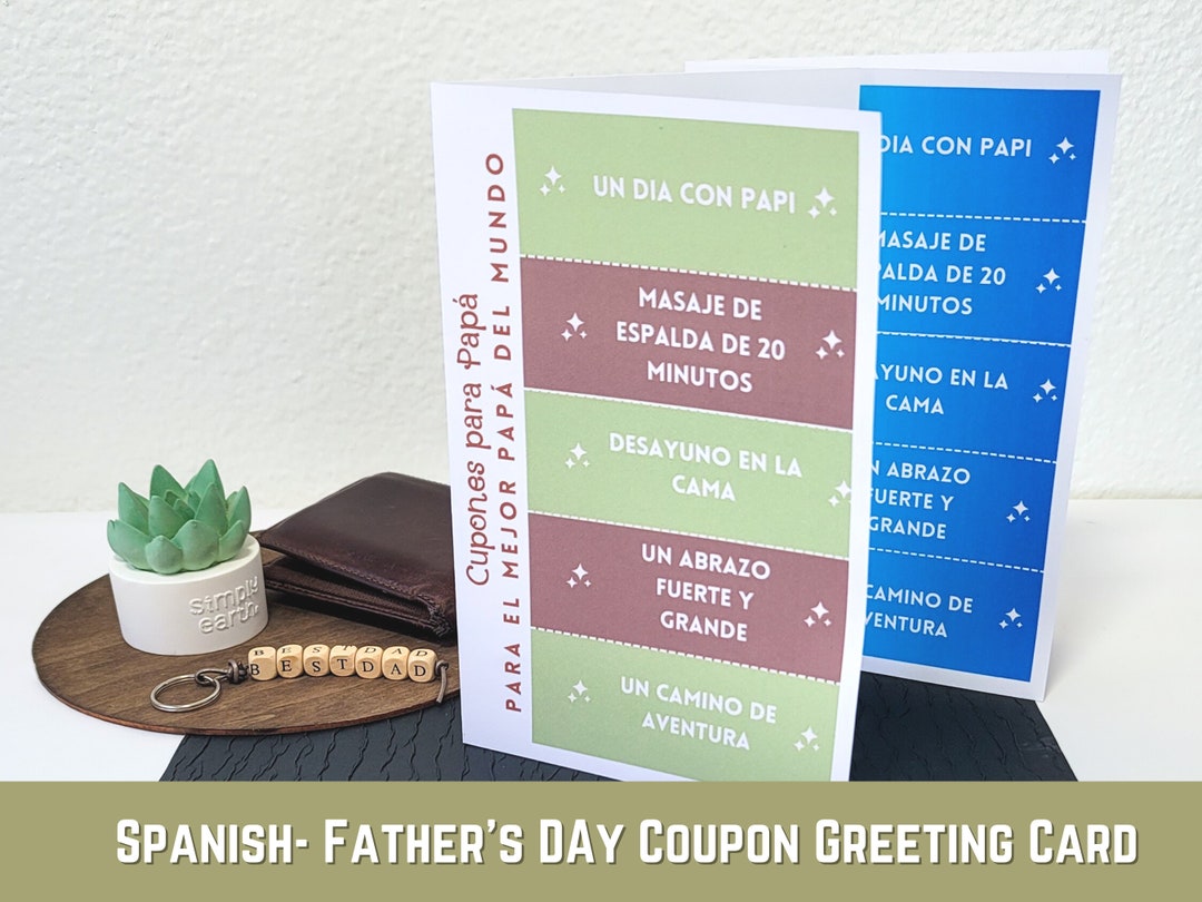 Spanish Father's Day Coupon Greeting Card Regalo Para - Etsy