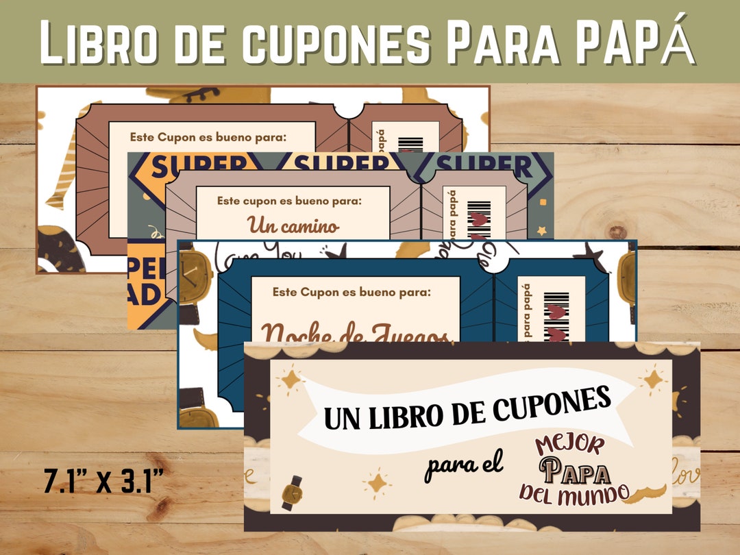 Libro De Cupones Para El Dia El Padre, Coupon Book for Dad in Spanish ...