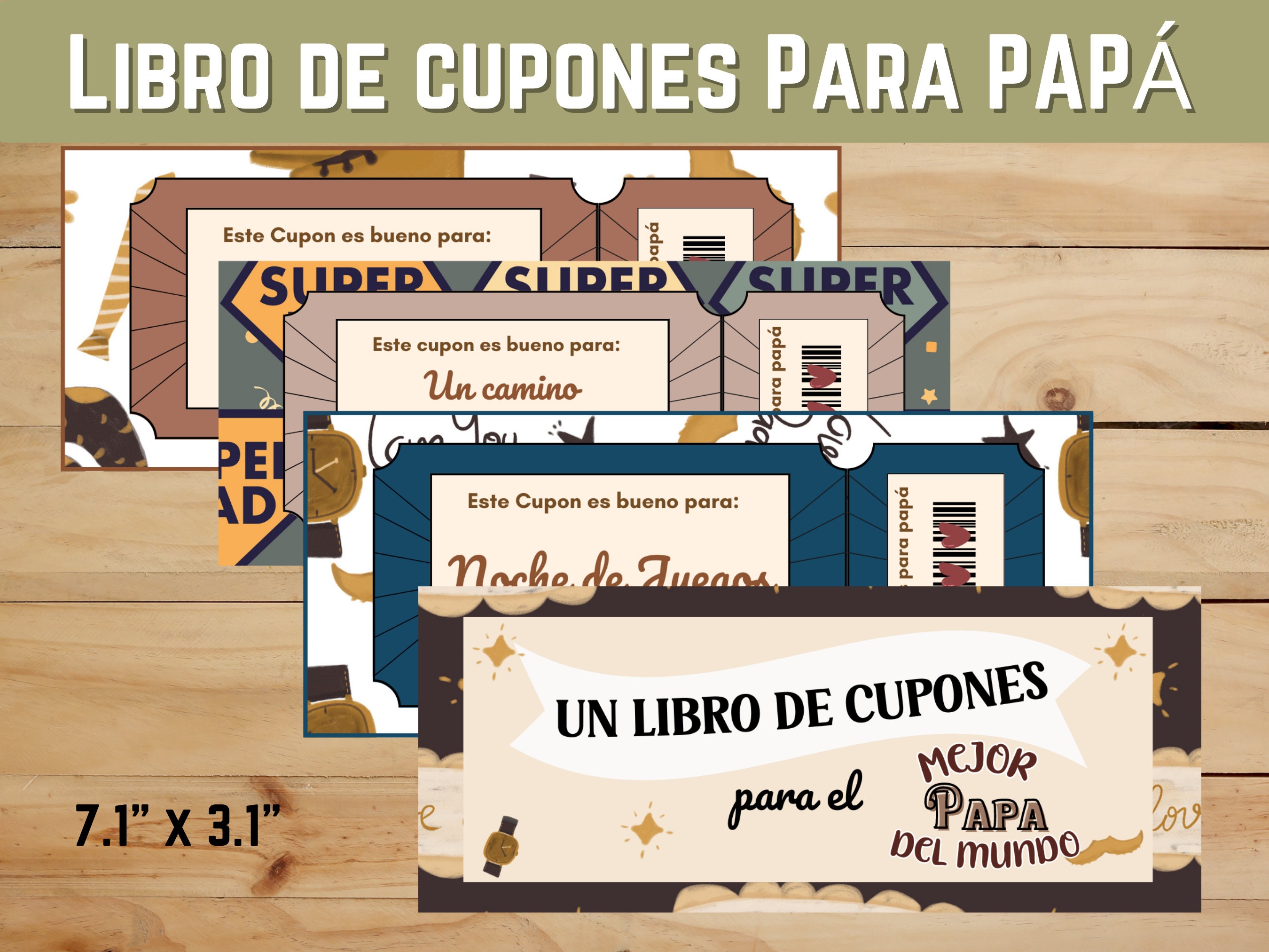 Libro De Cupones Para El Dia El Padre, Coupon Book for Dad in Spanish ...