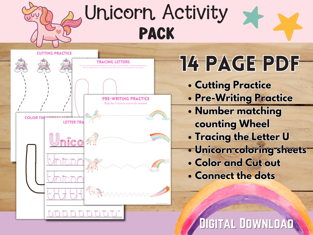 Preschool Unicorn Activity Unicorn Coloring Page Letter Tracing Fine ...