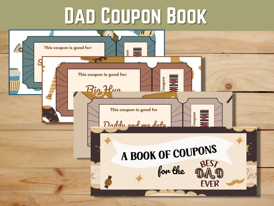 Father's Day Coupon Book for Dad Gift for Dad Printable Coupons Gift ...