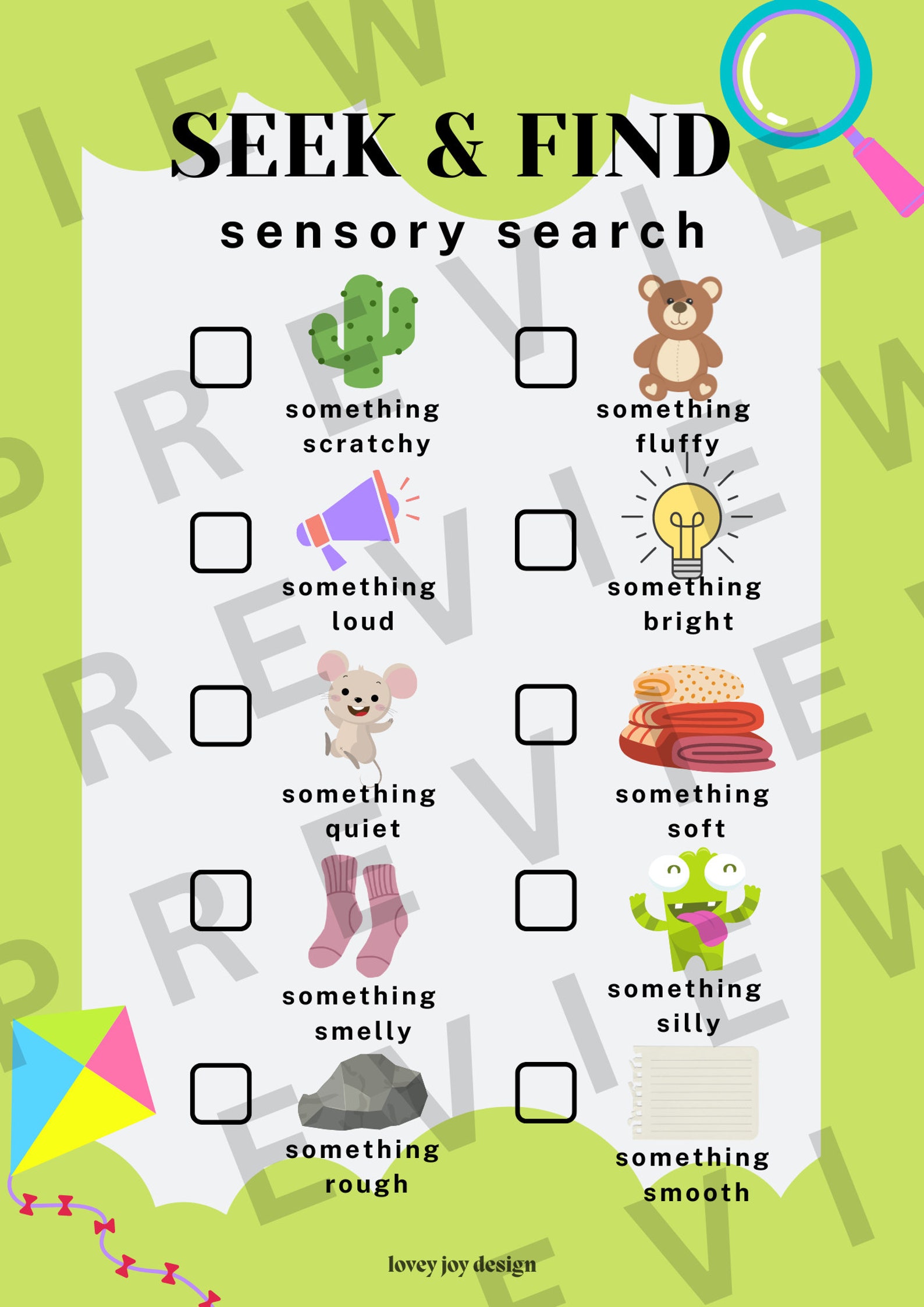 Seek & Find/scavenger Hunt Sensory Search Activity - Etsy
