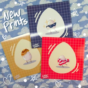 QSMP Eggs Art Print 12 Individual 5 X 5 Wall Print, Handmade, Postcard ...