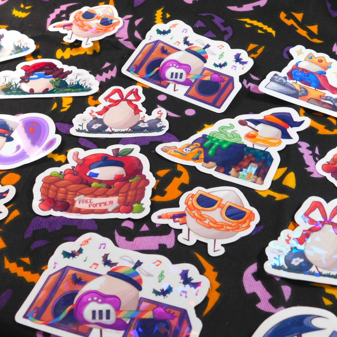 QSMP Eggs Halloween Stickers wave 1 Holographic Sticker, Bullet Journal ...