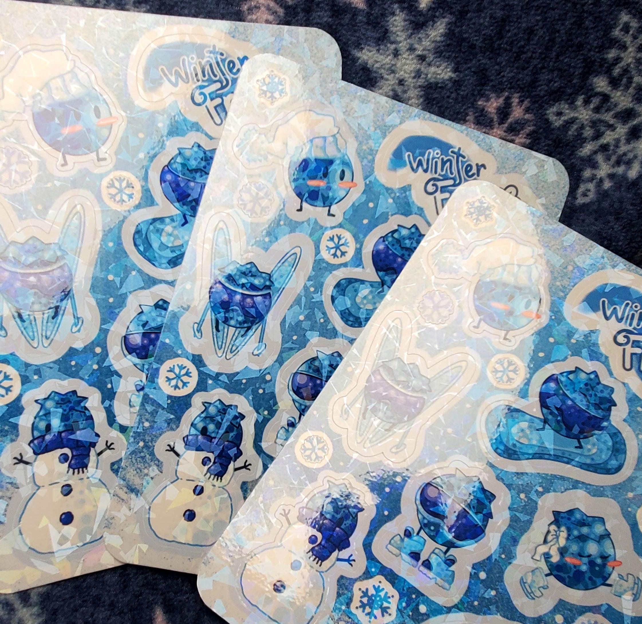 Blueberry Patch (sticker Sheet), Stationary Sticker, Laptop Stickers ...