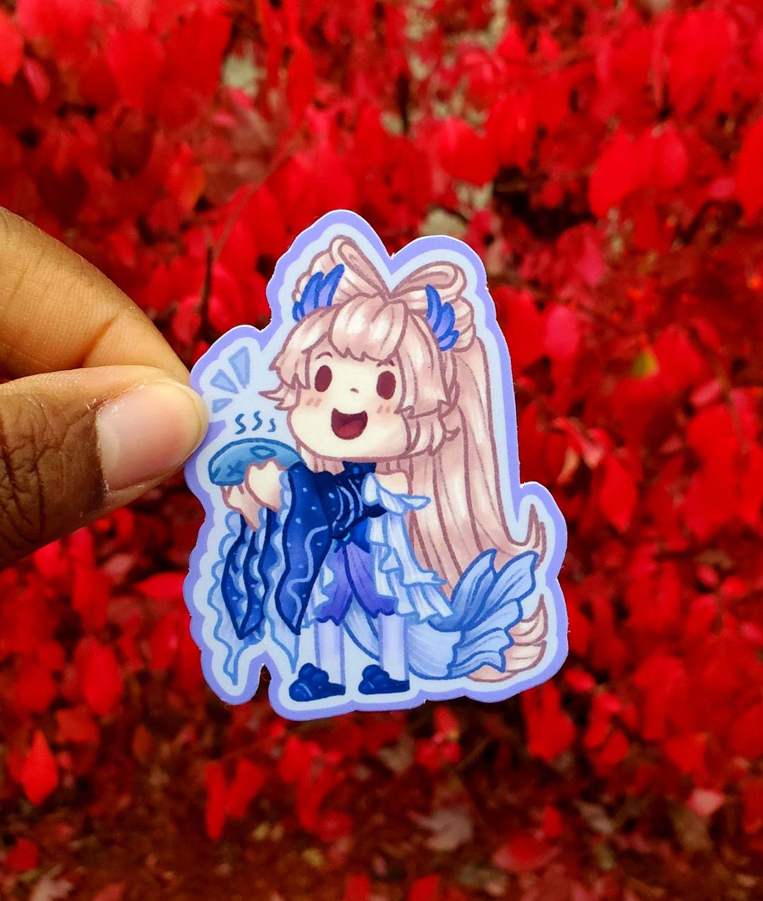 Genshin Impact Sangonomiya Kokomi Die Cut Sticker, Bullet Journal ...