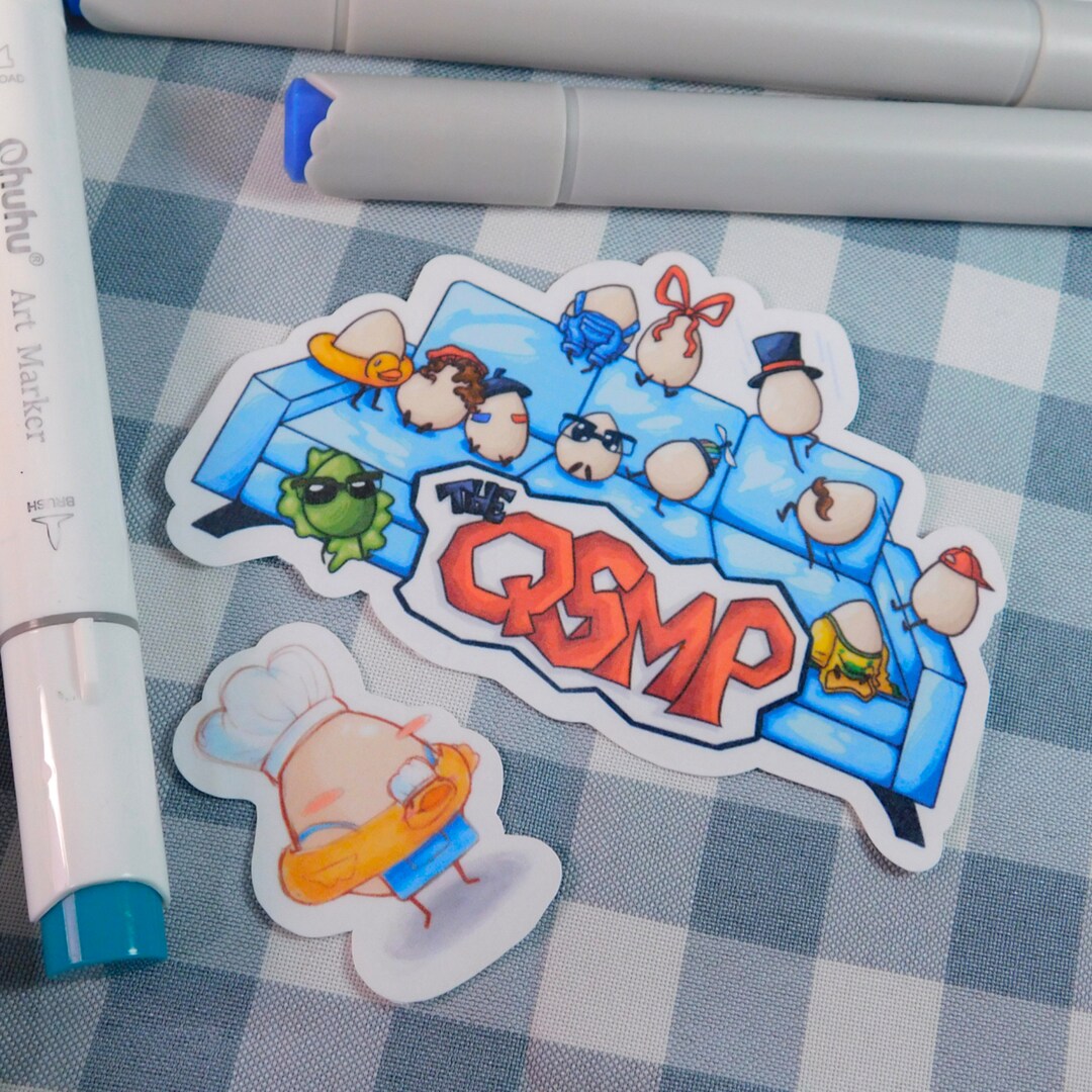 QSMP Eggs Stickers & Print (LARGE) Glossy Vinyl Sticker, Bullet Journal Sticker, Laptop Stickers ...