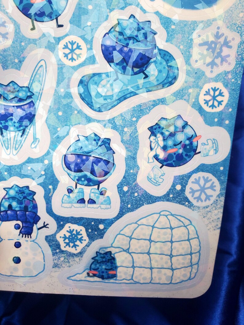 Blueberry Patch (sticker Sheet), Stationary Sticker, Laptop Stickers ...
