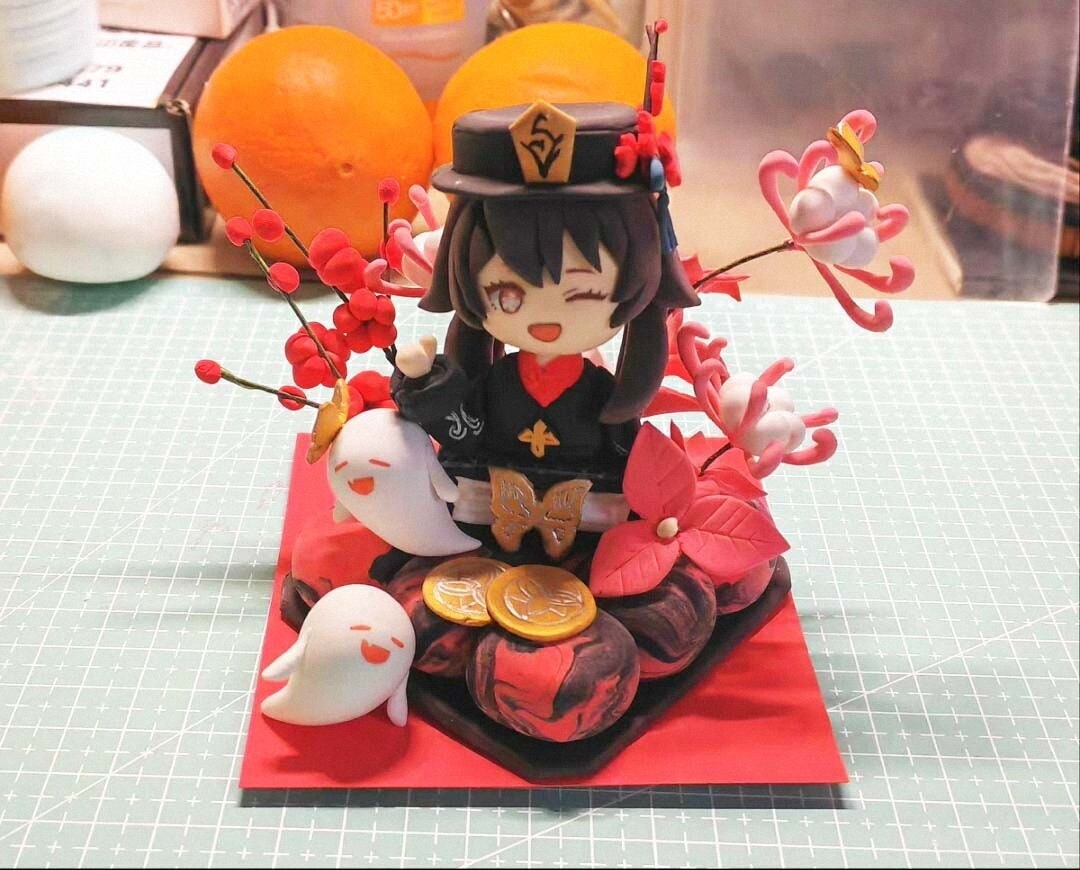 Genshin Impact Hu Tao Figure,cute Handmade Clay Figures,birthday Gifts ...