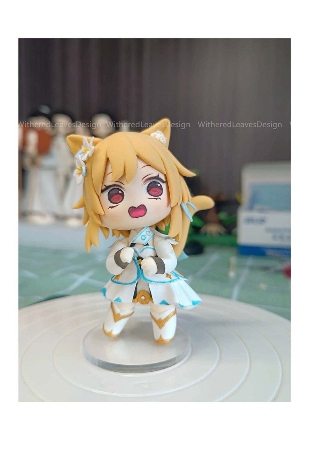 Genshin Impact Lumine Figure, Lumine Cat, Clay Figure, Birthday Gift ...