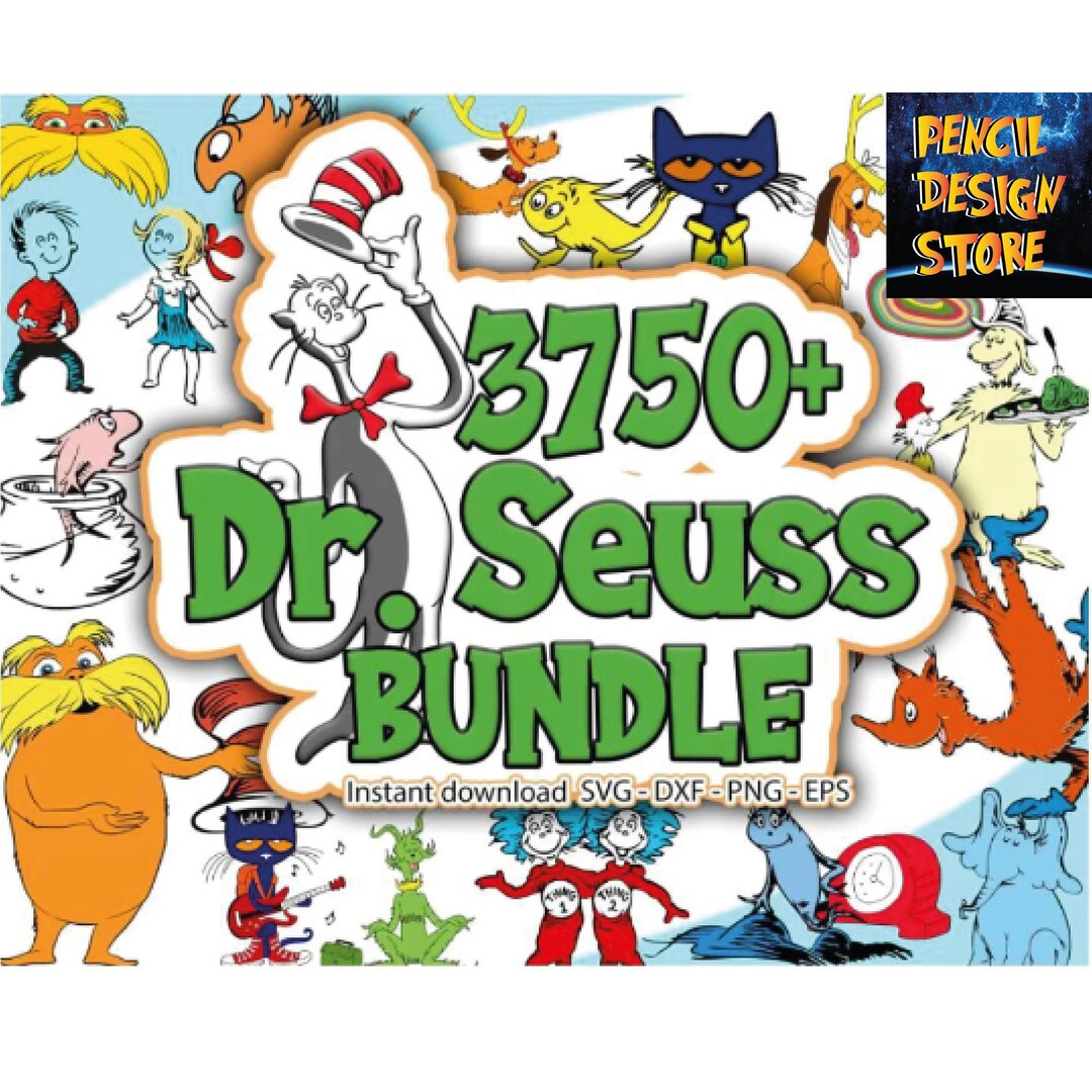 Dr. Seuss Svg, Mega Bundle, Cat in the Hat SVG, Dr Seuss Hat SVG, Green ...