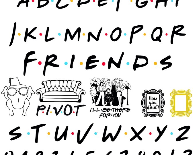 Friendship Font SVG, Font Svg Png, Alphabet Letter, Number, Dots ...