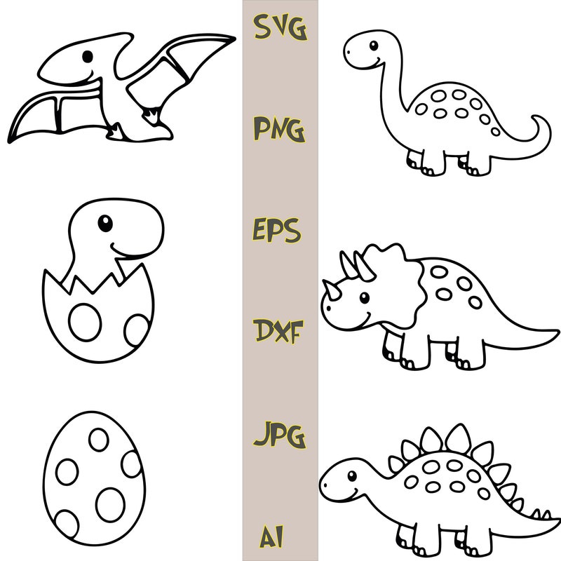 Dinosaur Outline Svg - Etsy