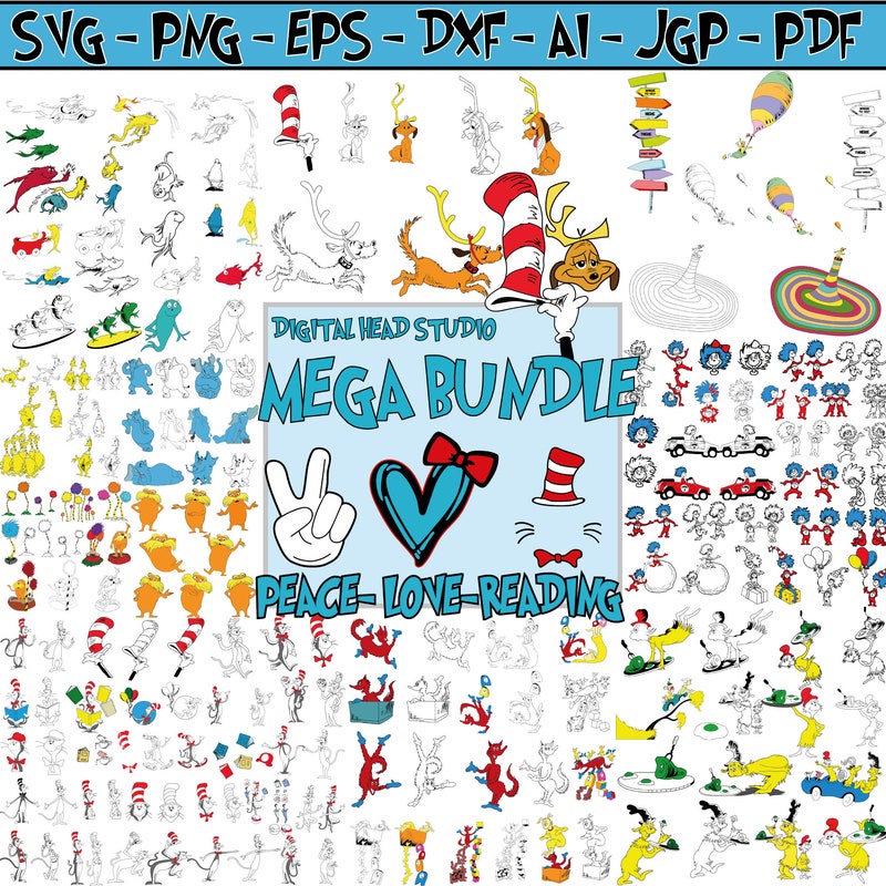 Dr Seuss Cat in the Hat Clipart - Etsy