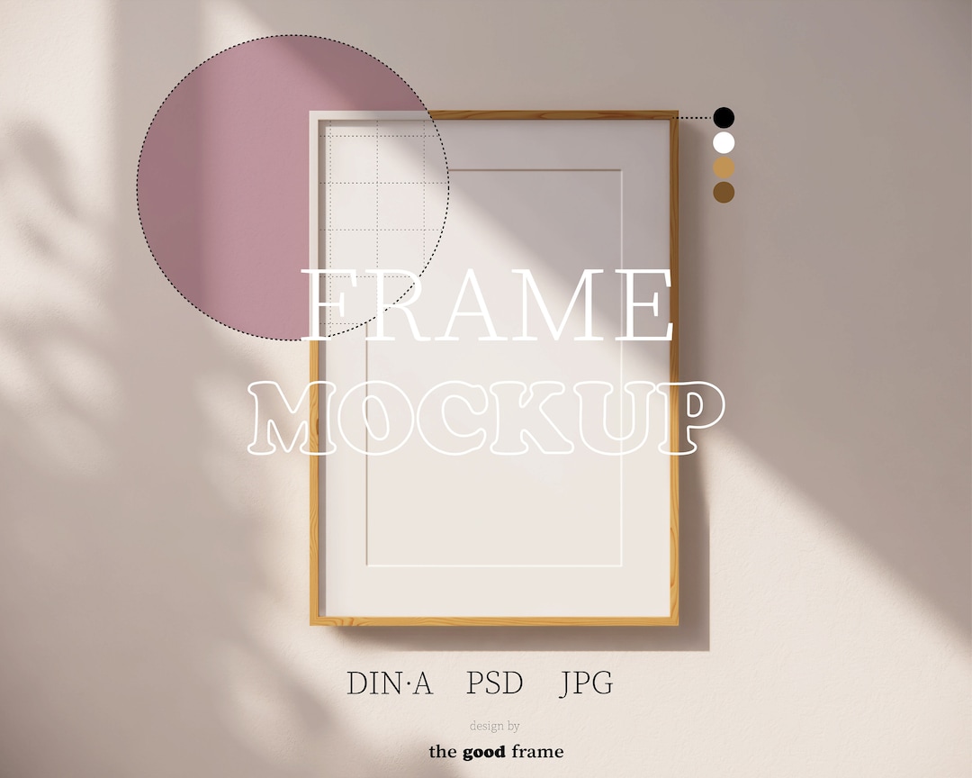 Vertical Frame Mockup, Wood Black White Frame, DIN A Ratio, PSD ...