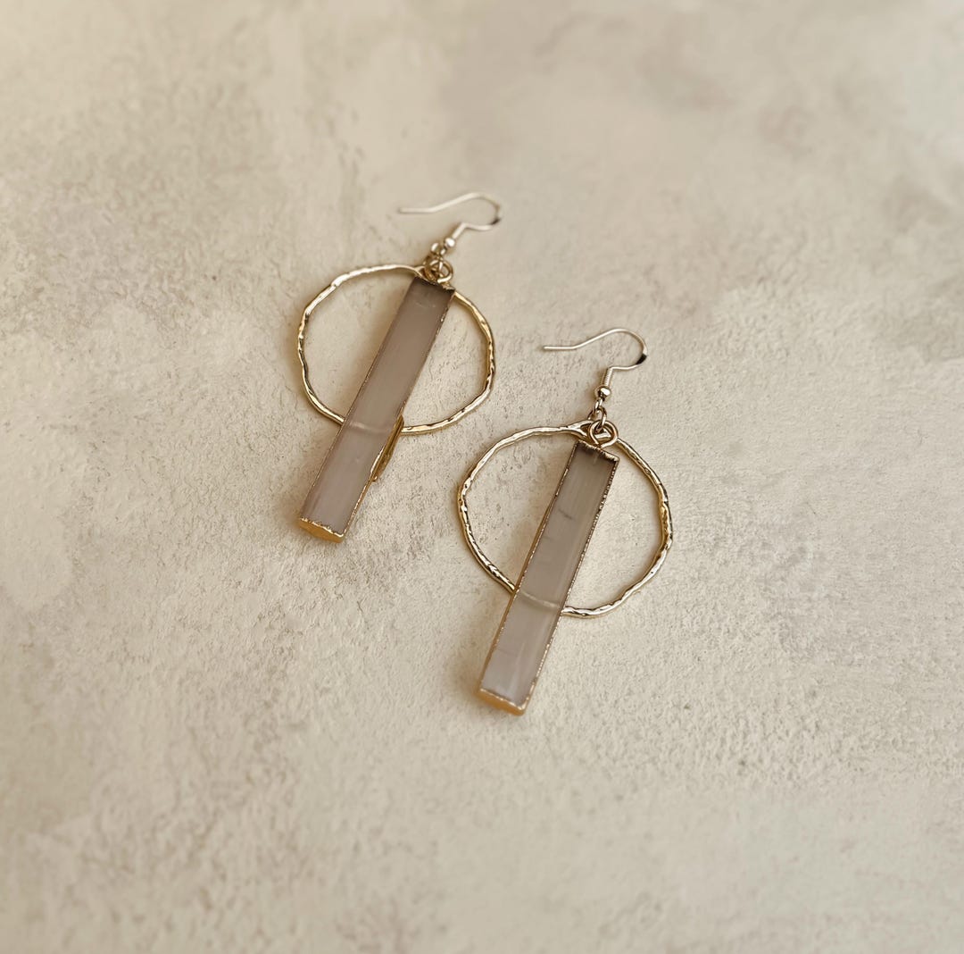Selenite Crystal Earrings | Natural Stone Handmade Jewelry | Boho ...