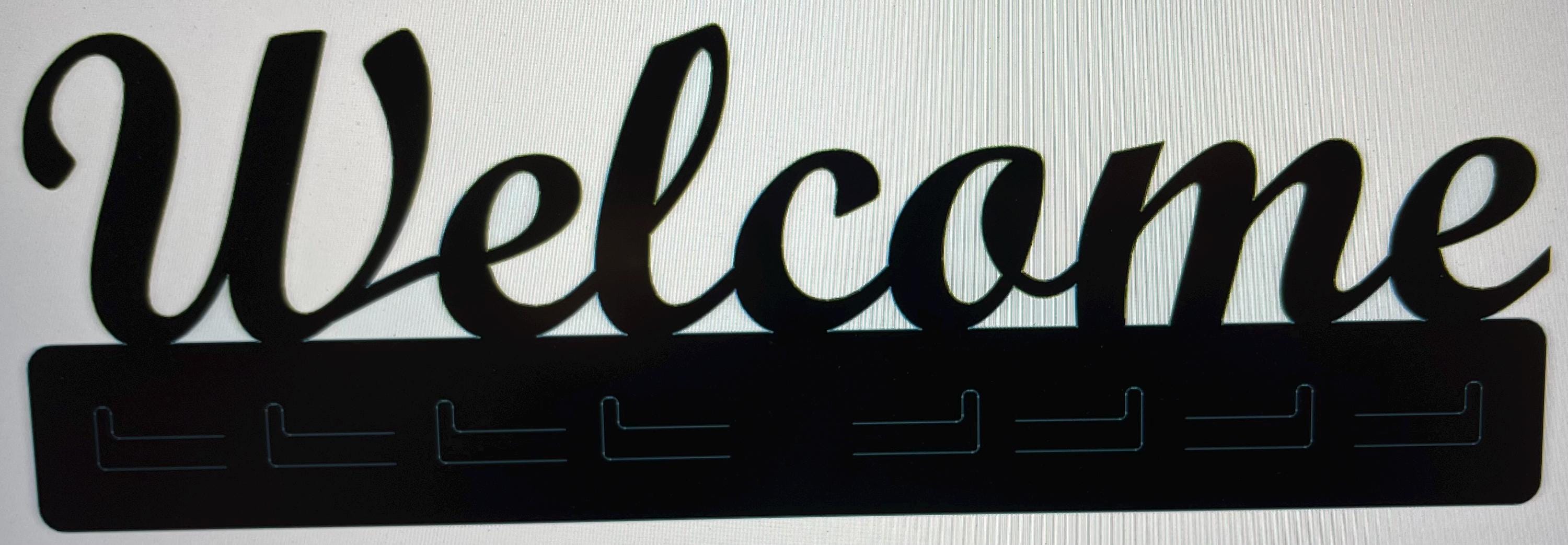 Welcome Coat Rack .dxf (customizable) - Etsy