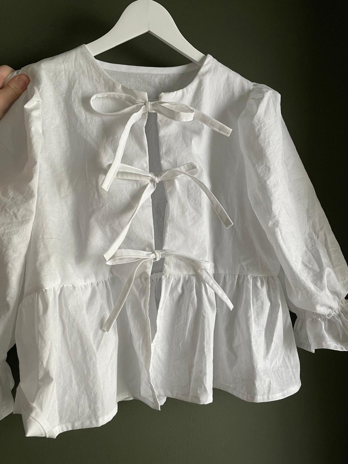 Tie Front Top - GANNI Dupe - Puff Sleeve - Made to Order - Etsy