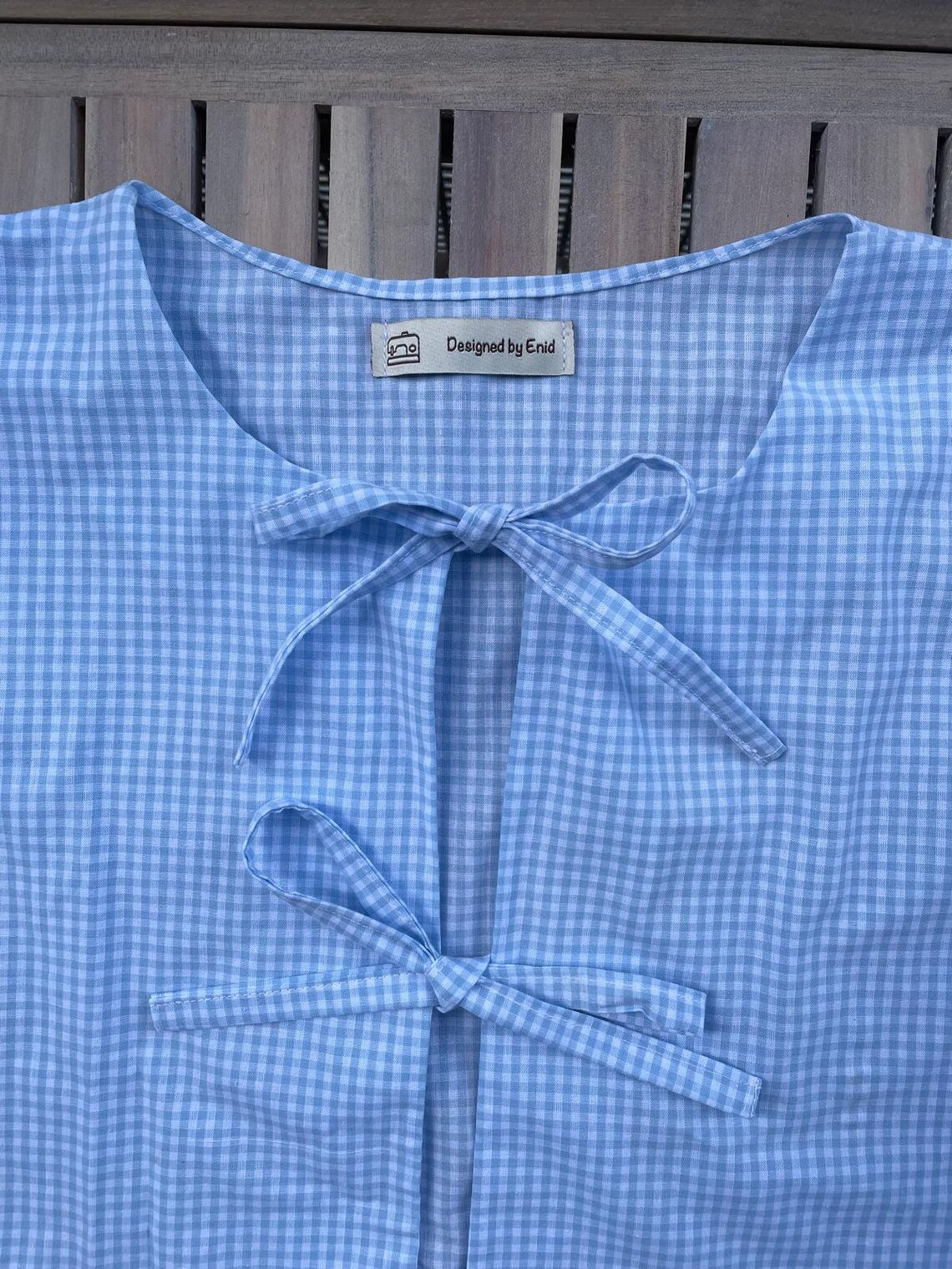 Tie Front Top - GANNI Dupe - Puff Sleeve - Made to Order - Etsy