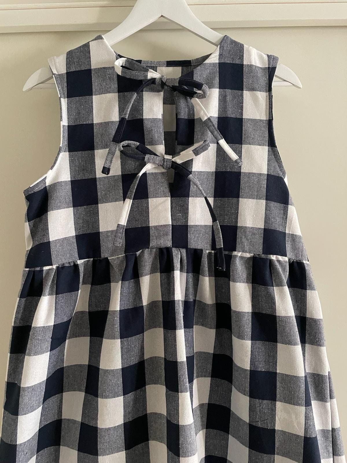 Checked Tie Dress Front Tie Dress Gingham Made to Order - Etsy