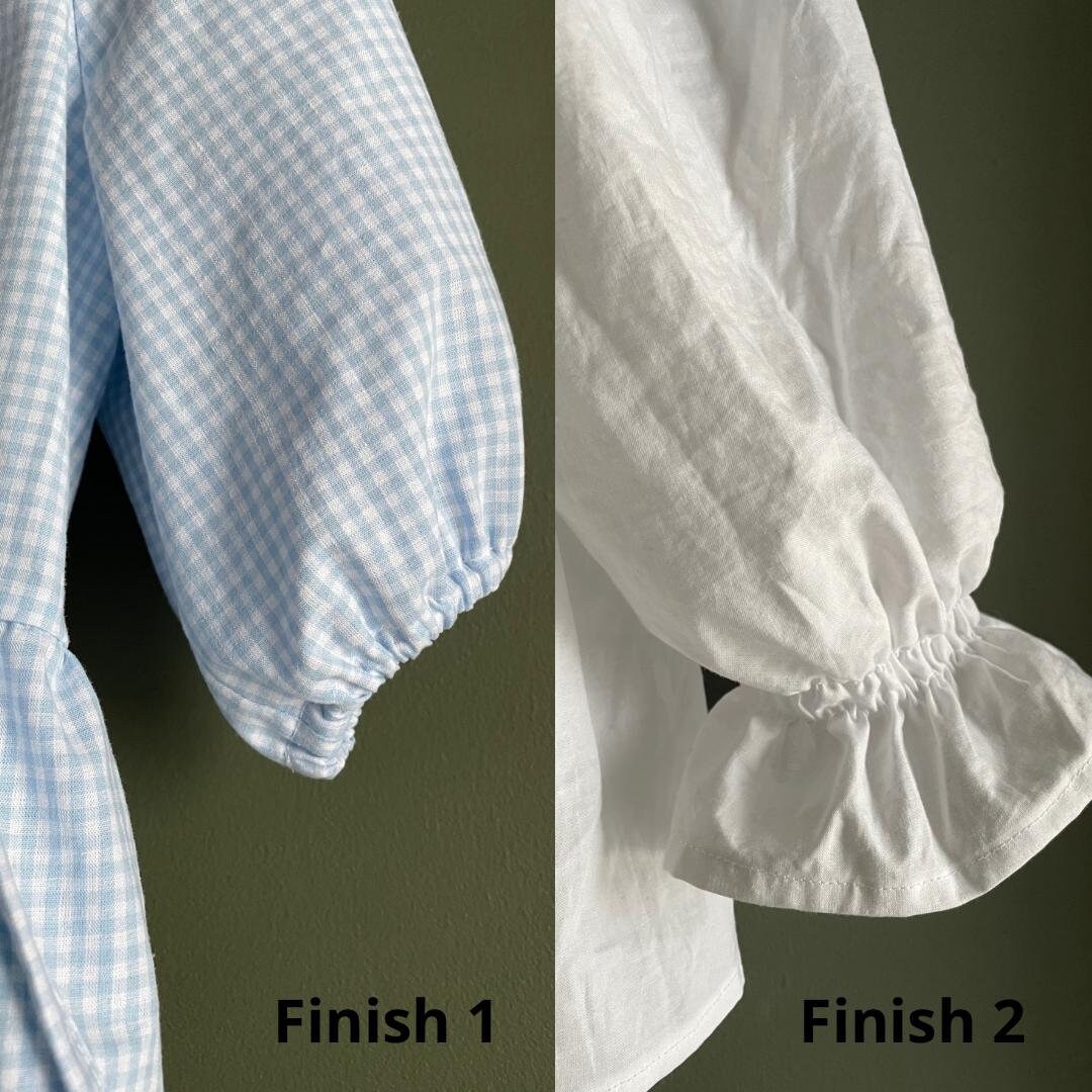 Tie Front Top - GANNI Dupe - Puff Sleeve - Made to Order - Etsy