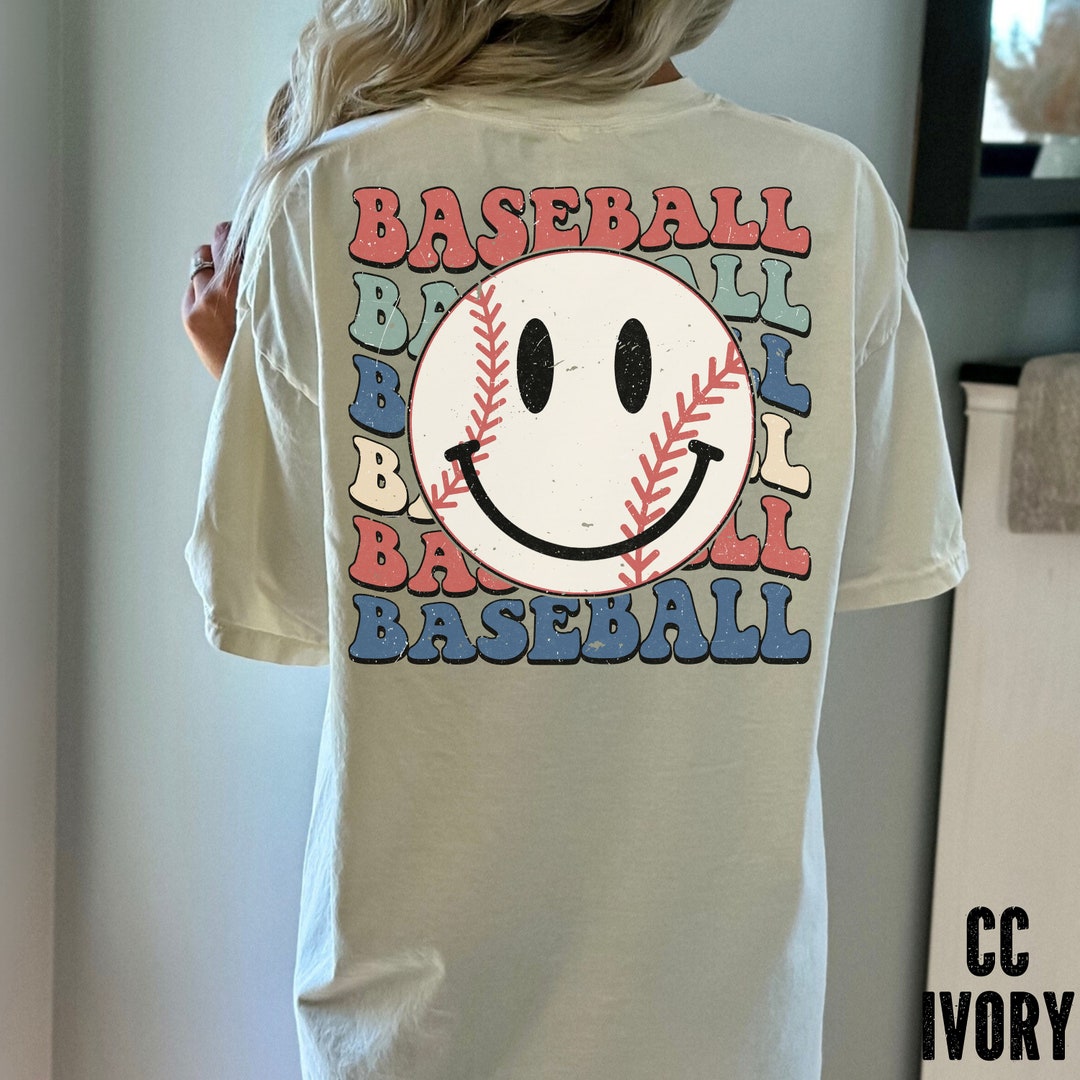 Comfort Colors® Smiley Face Baseball Shirt, Gameday Baseball Shirt ...