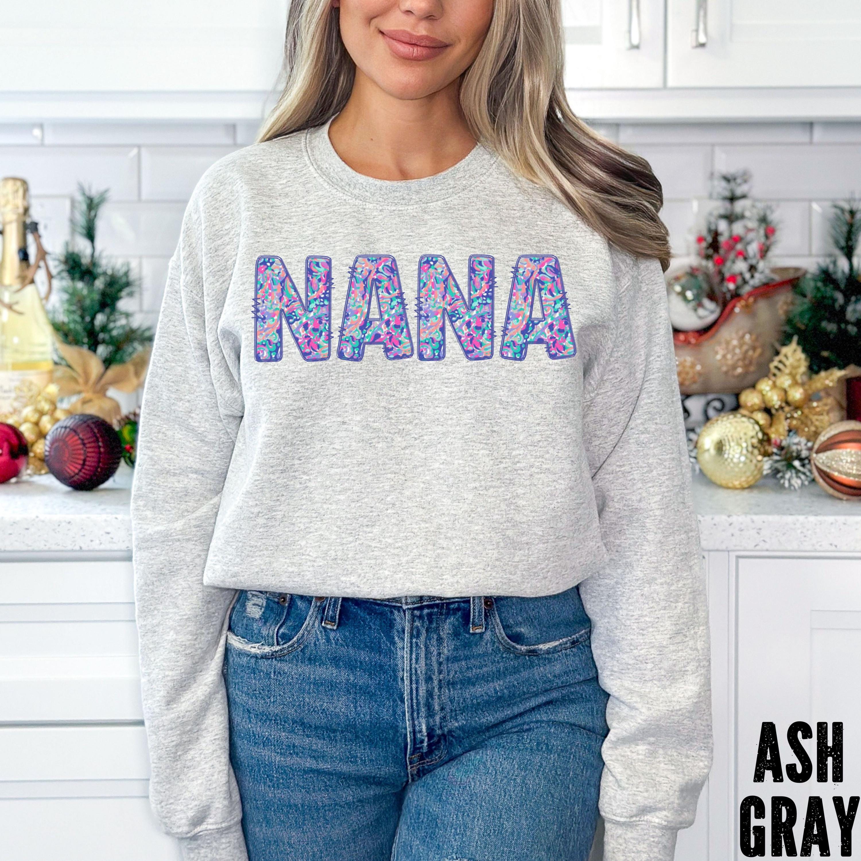Floral Nana Sweatshirt, Personalized Nana Sweater, Christmas Nana ...