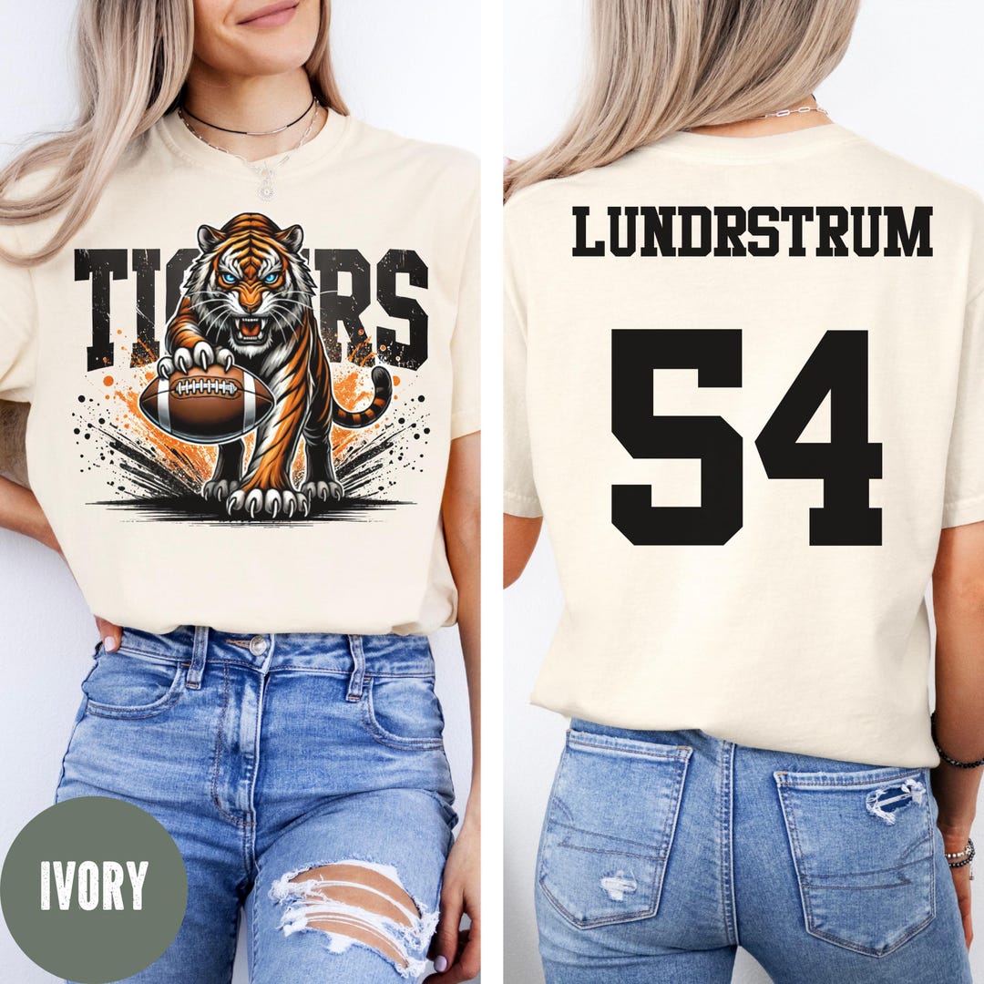 Custom Tigers Football Shirt, Custom Number and Name Tee, Comfort ...