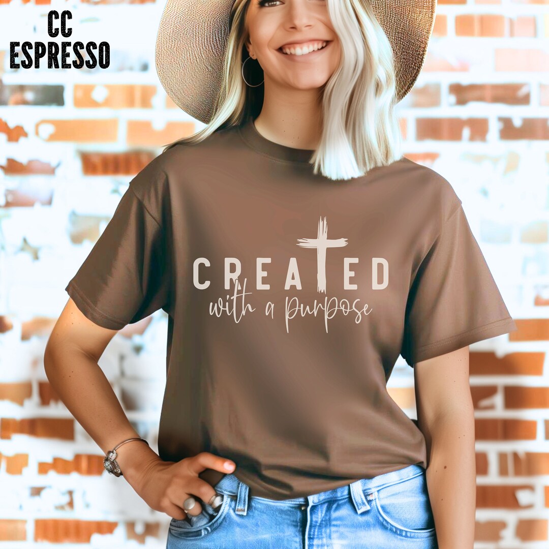 Created With a Purpose Shirt, Christian Shirt, Bible Verse Shirt ...