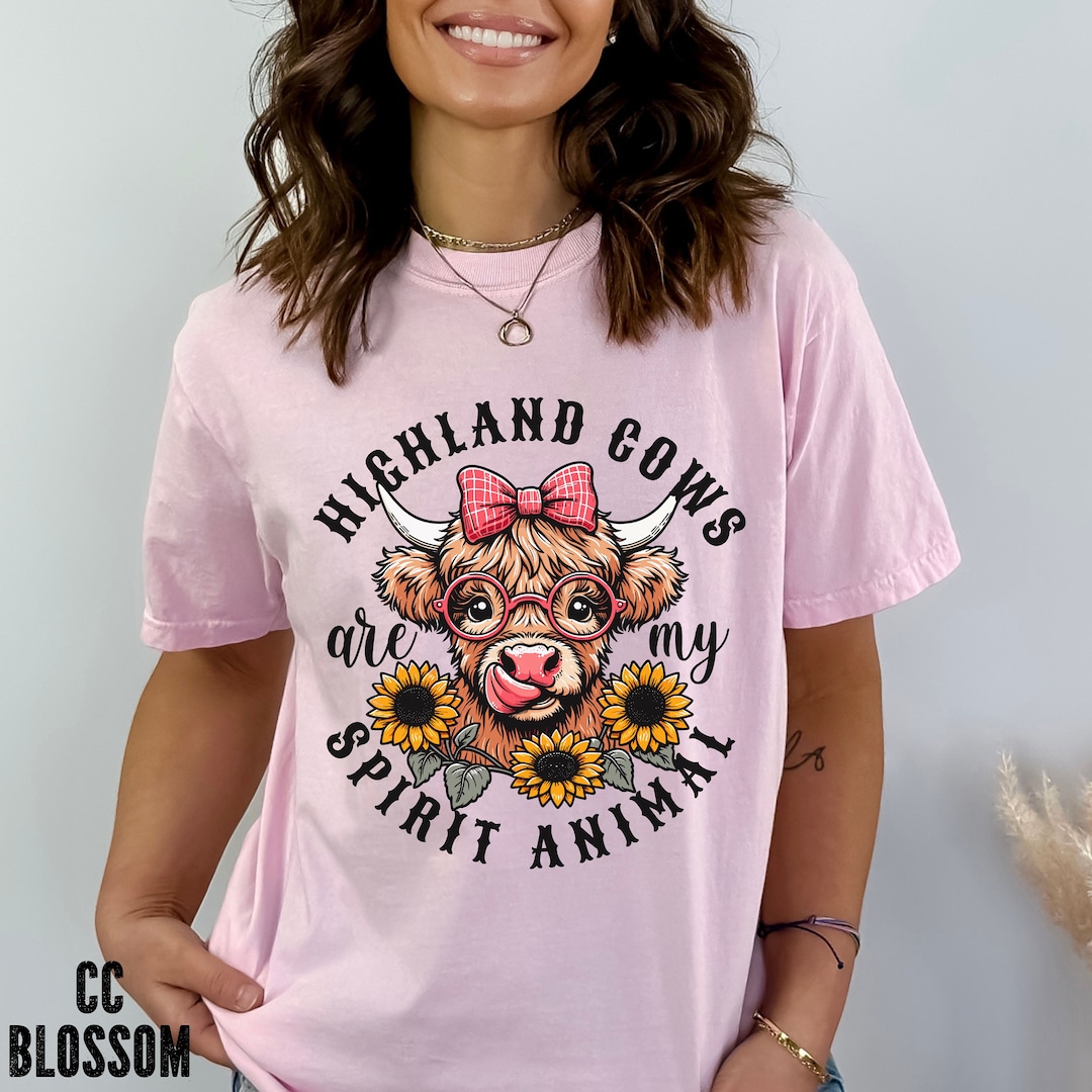 Comfort Color Highland Cow Shirt, Highland Cows Are My Spirit Animal ...