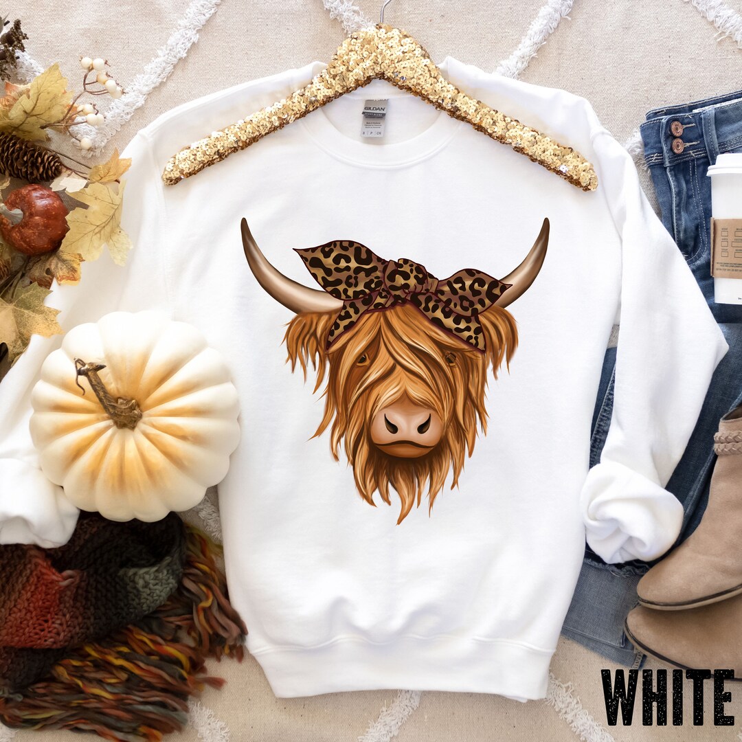 Highland Cow Sweatshirt, Farm Life Sweatshirt, Animal Lover Sweatshirt ...