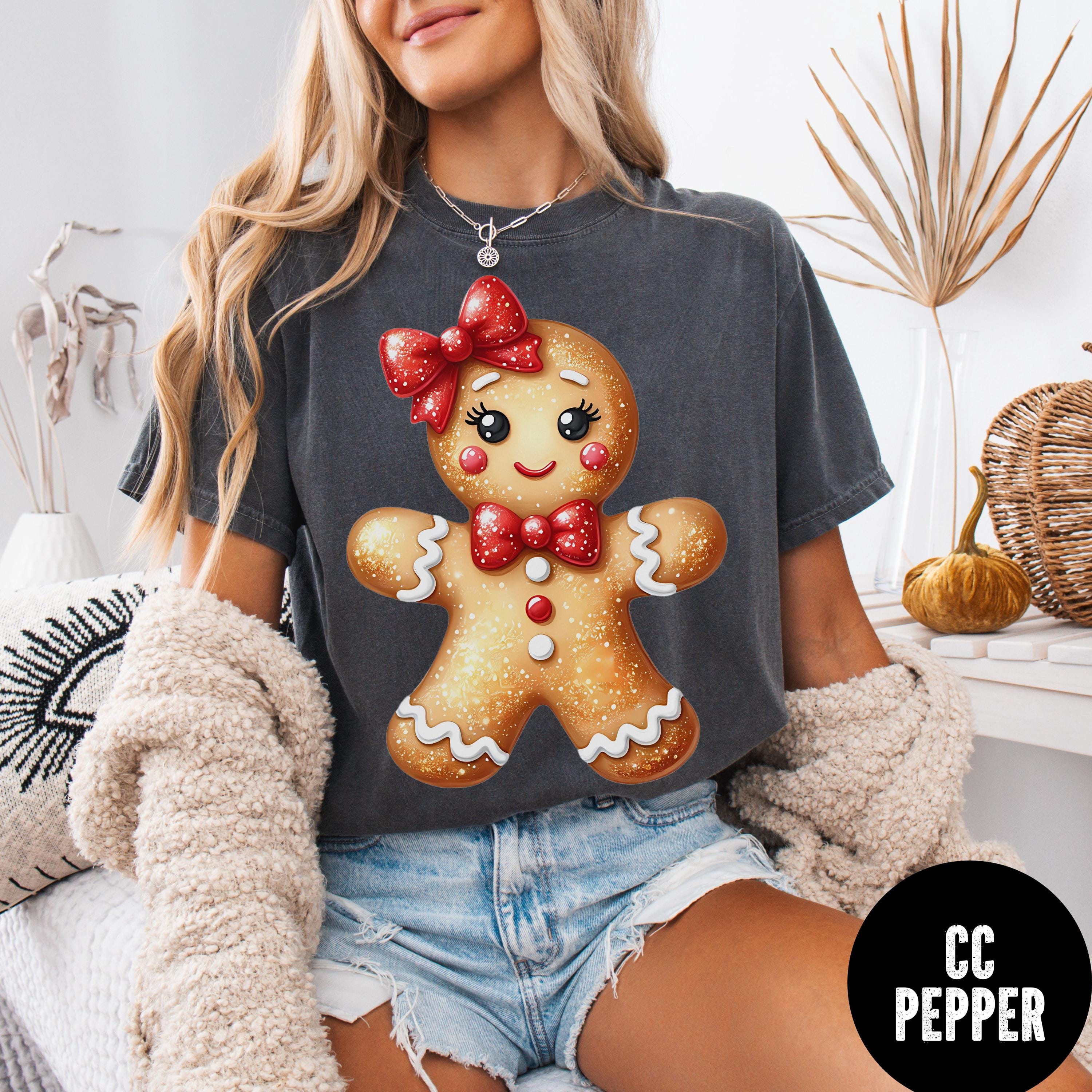 Sparkly Gingerbread Girl T-shirt, Comfort Colors® Girly Gingerbread ...