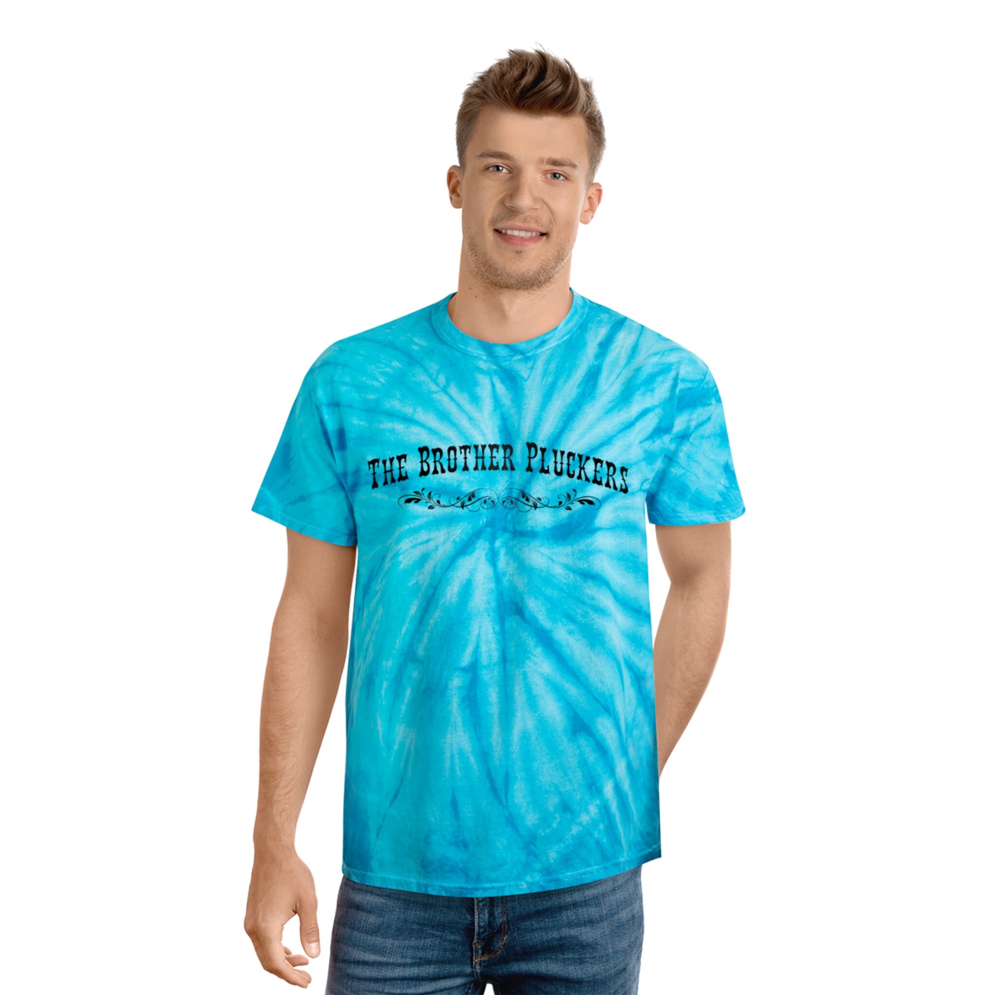 Turquoise Brother Pluckers Front Logo Cyclone Tie-dye Tee - Etsy