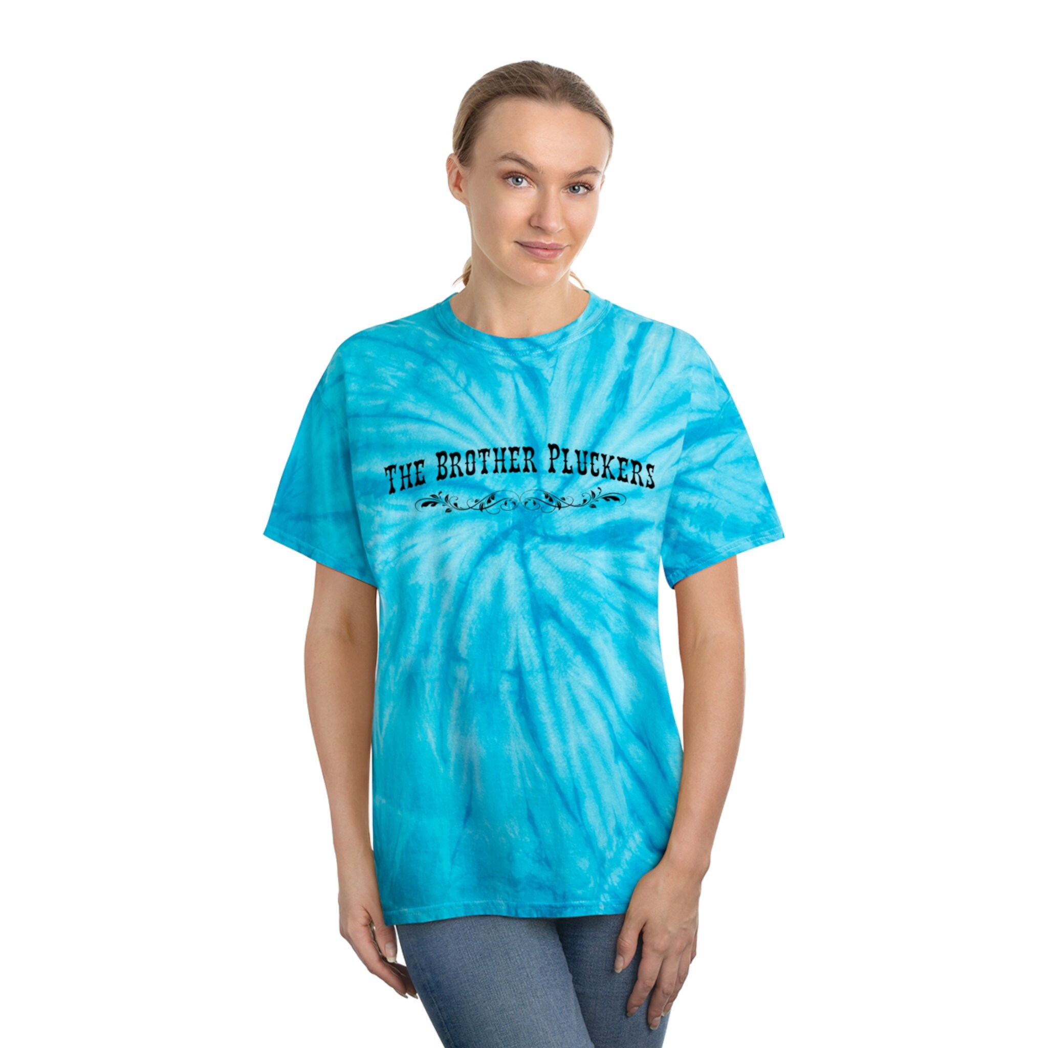 Turquoise Brother Pluckers Front Logo Cyclone Tie-dye Tee - Etsy