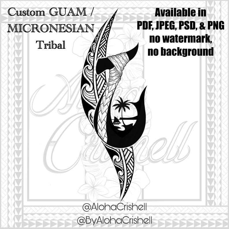 Custom GUAM / Micronesian Tribal Design @byalohacrishell - Etsy