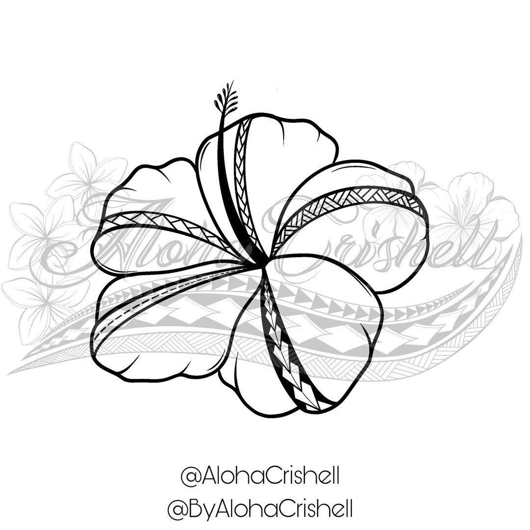 Polynesian Hibiscus by @alohacrishell - Etsy