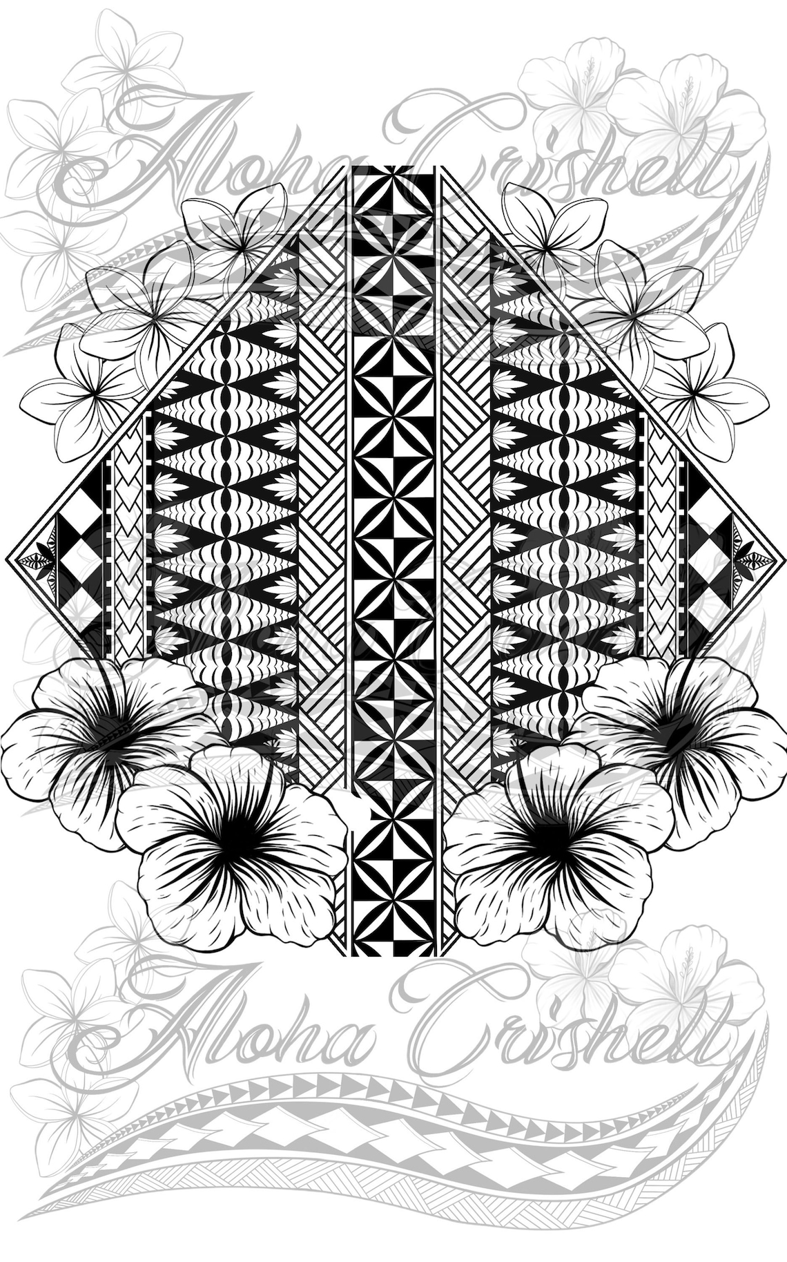 Tongan Tribal Design. Square Fit by @alohacrishell - Etsy