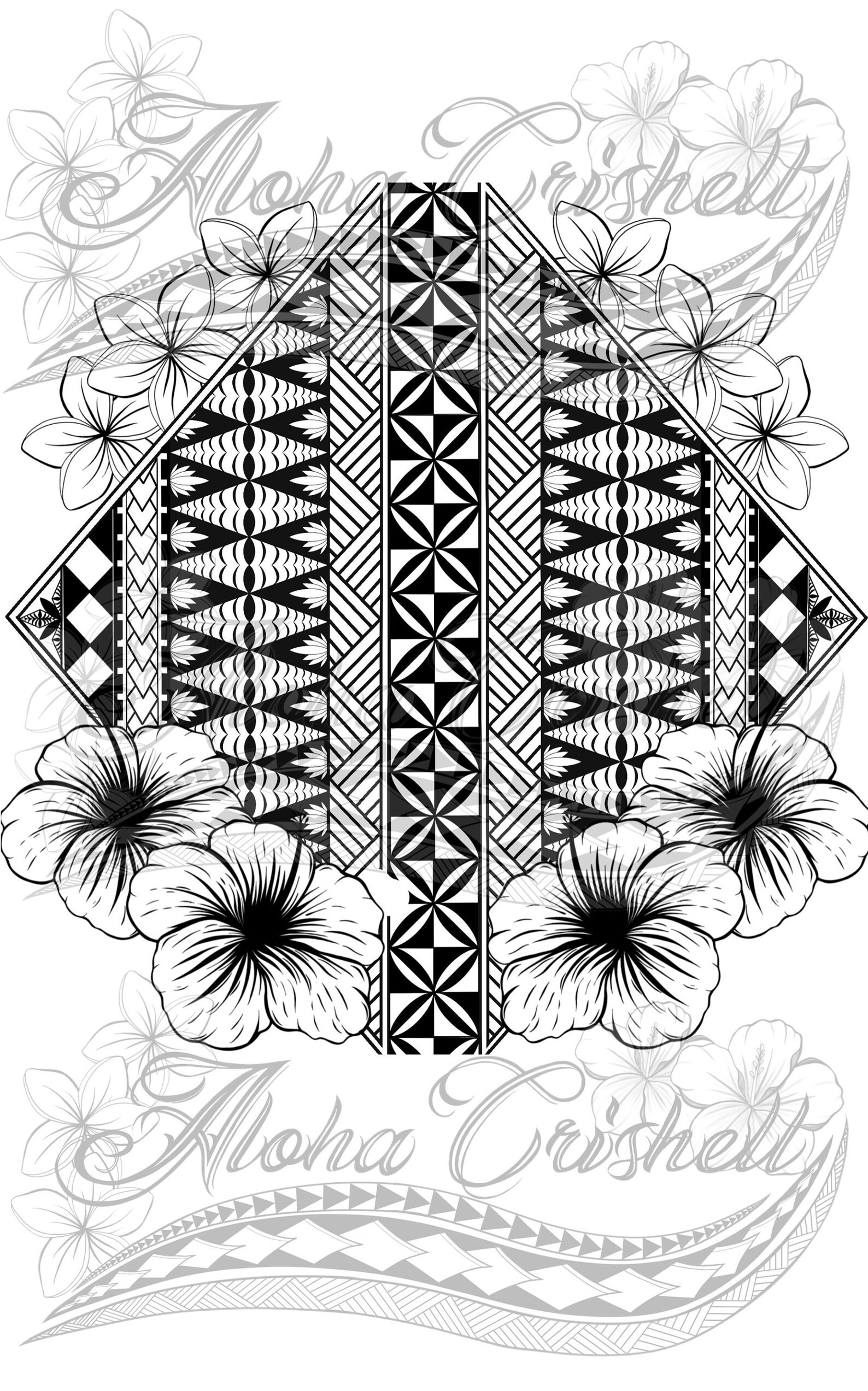 Tongan Tribal Design. Square Fit by @alohacrishell - Etsy