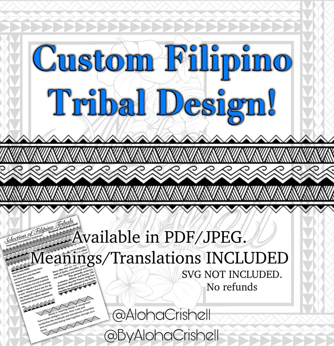 Filipino Band Design Digital File, Meanings/translations Included - Etsy