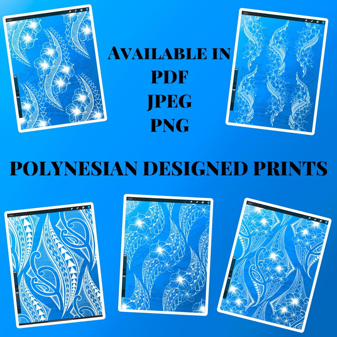 OCEAN BLUE POLYNESIAN Prints - Etsy