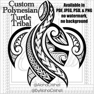 Custom POLYNESIAN TURTLE Design @byalohacrishell - Etsy