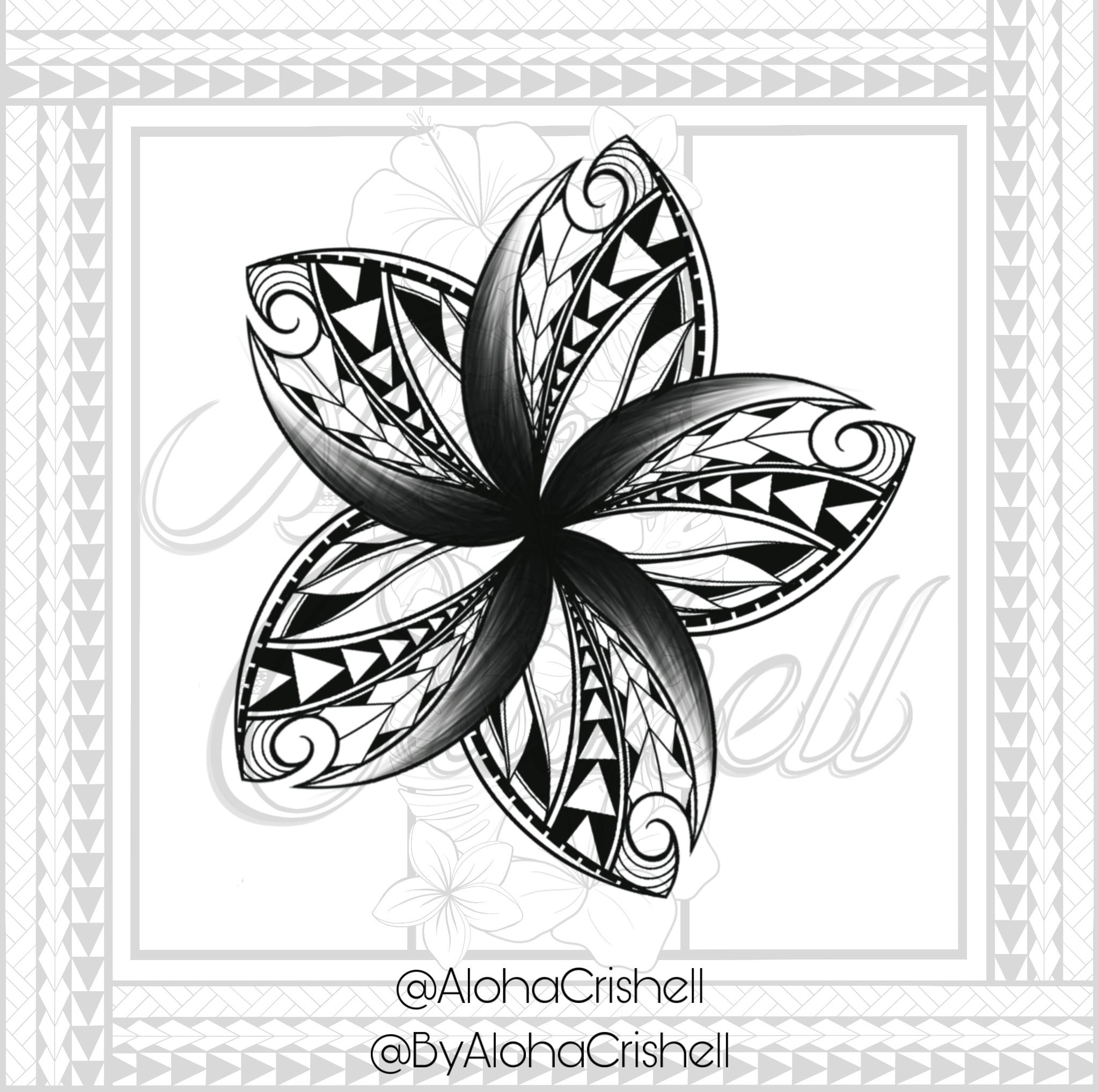 Polynesian PLUMERIA Tribal Design - Etsy