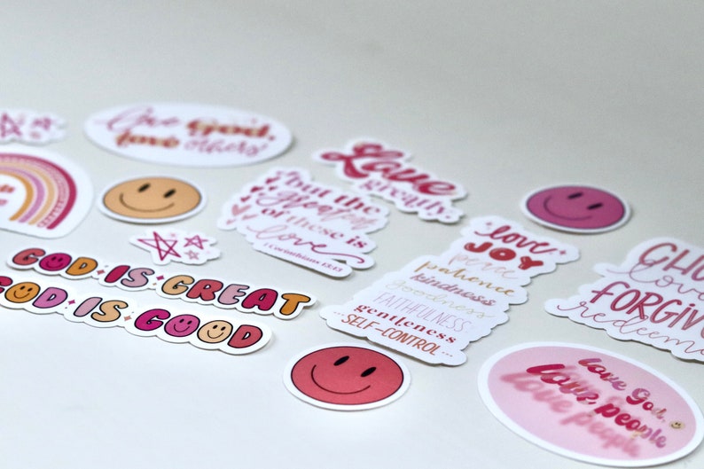 Christian Sticker Pack Love God, Love People Pink & Gold - Etsy